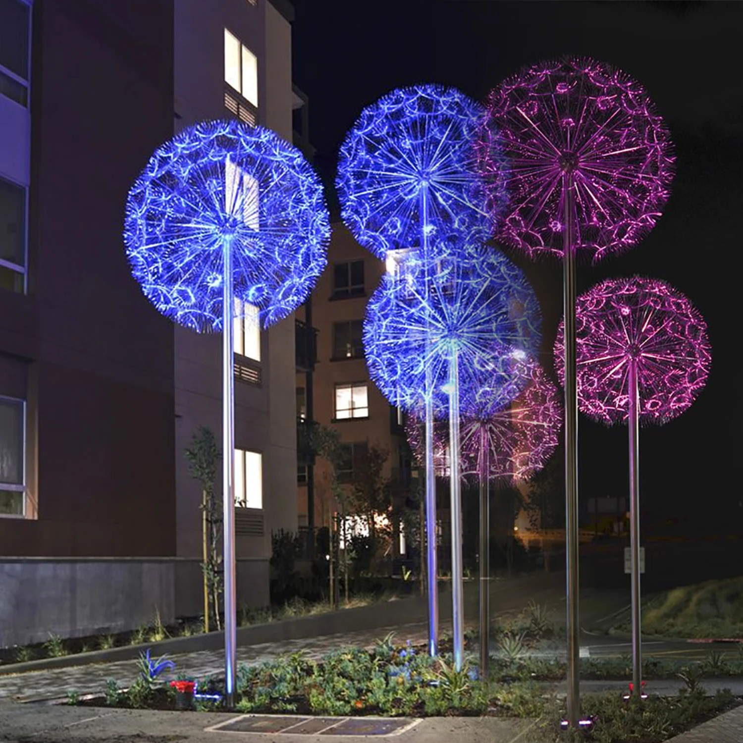 Fiber Optic Outdoor Lights - Colorful LED Dandelion Lights