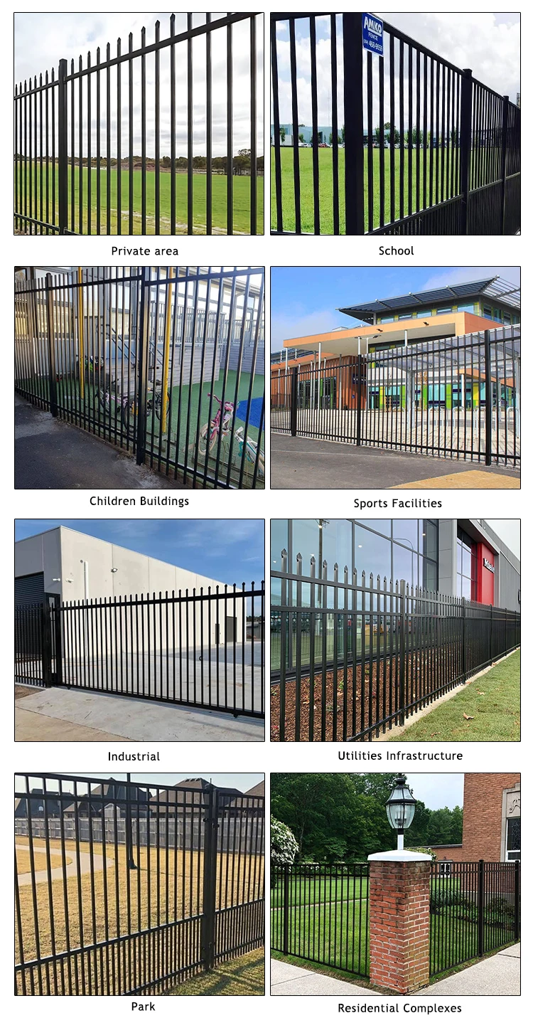 Factory Price Carbon Black Powder Garden Metal Fence Posts 6' Black ...