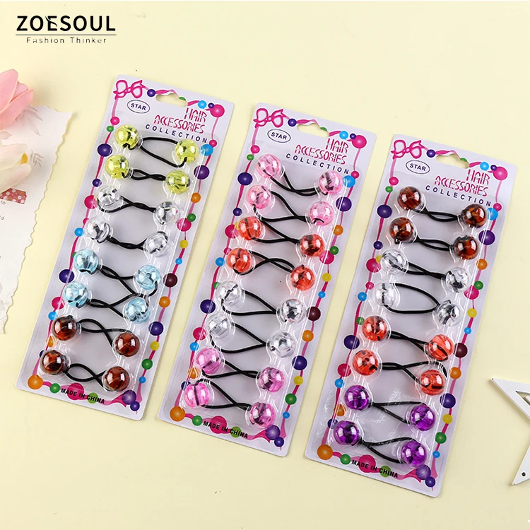 8pcs 16mm Ball Hair Tie Colorful Elastic Twin Bead Bubble Ponytail ...