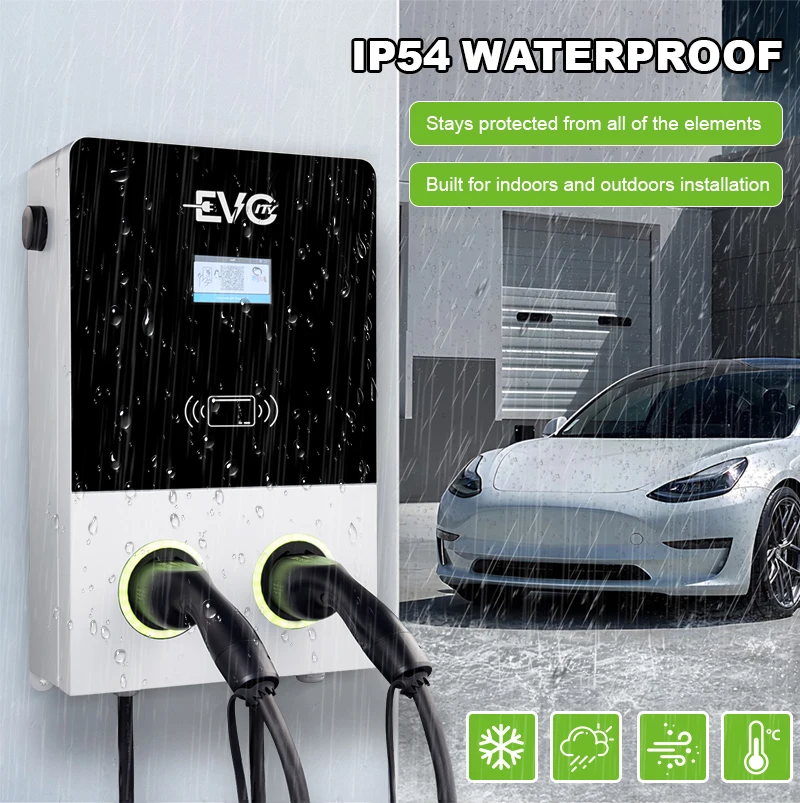 Wall-mounted Ocpp Ev Charger Type 2 7kw 22kw 44kw Wallbox