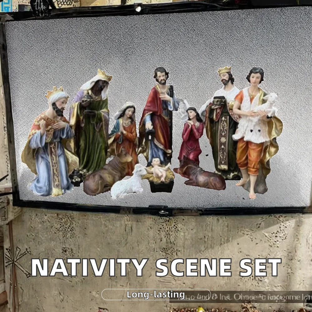 38cm Resin Hand-painted Nativity Scene Figures Set Love Durable ...