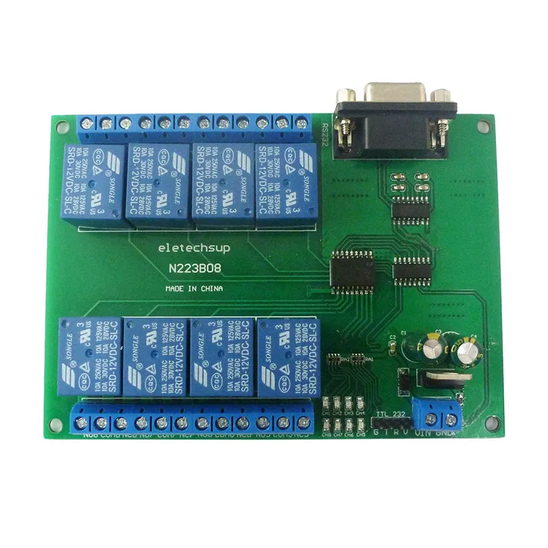 8CH DC 12V RS232 Relay Module - Remote Control Switch N223B08