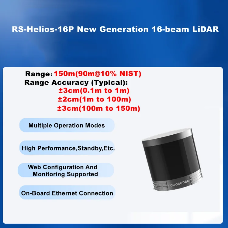 Robosense RS 16 Beams Lidar Scanner - 150m Detection Range