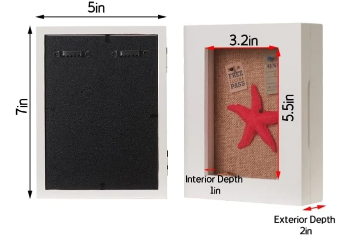 White Shadow Box Small Shadow Box Frame With Glass Tiny Display Case ...