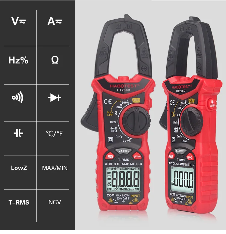 Manufacturer Habotest HT206A Best Budget Electrical Ampere Tester AC ...