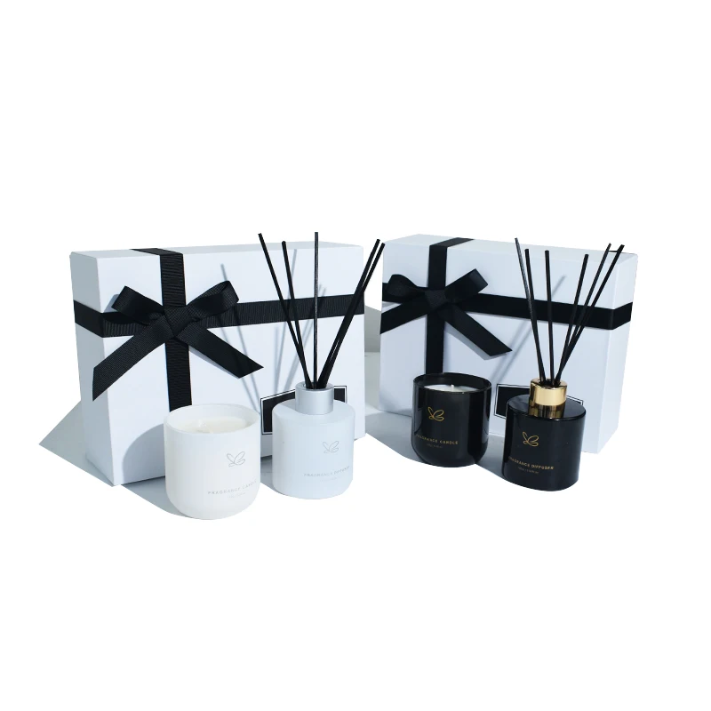 Platinum Gift Box: 100ml Round Bottle Reed Diffuser+150g Scented Candle ...