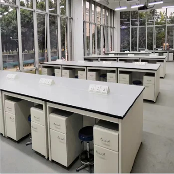 Lab Furniture Table School Laboratory Workbench With Socket Chemistry ...