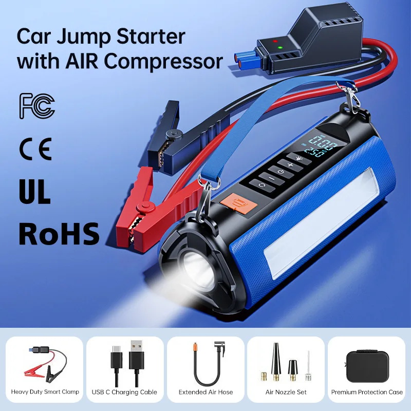 150psi 1000a 12v Battery Jump Starter,Multifunctional 10000 Mah ...