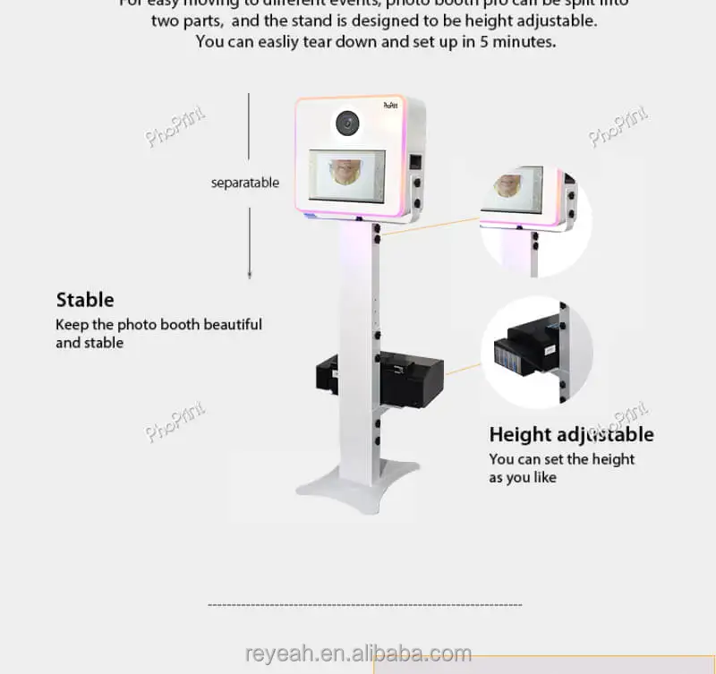 Open Air Photo Booth - Instant Pho 18.5inch Touch Screen