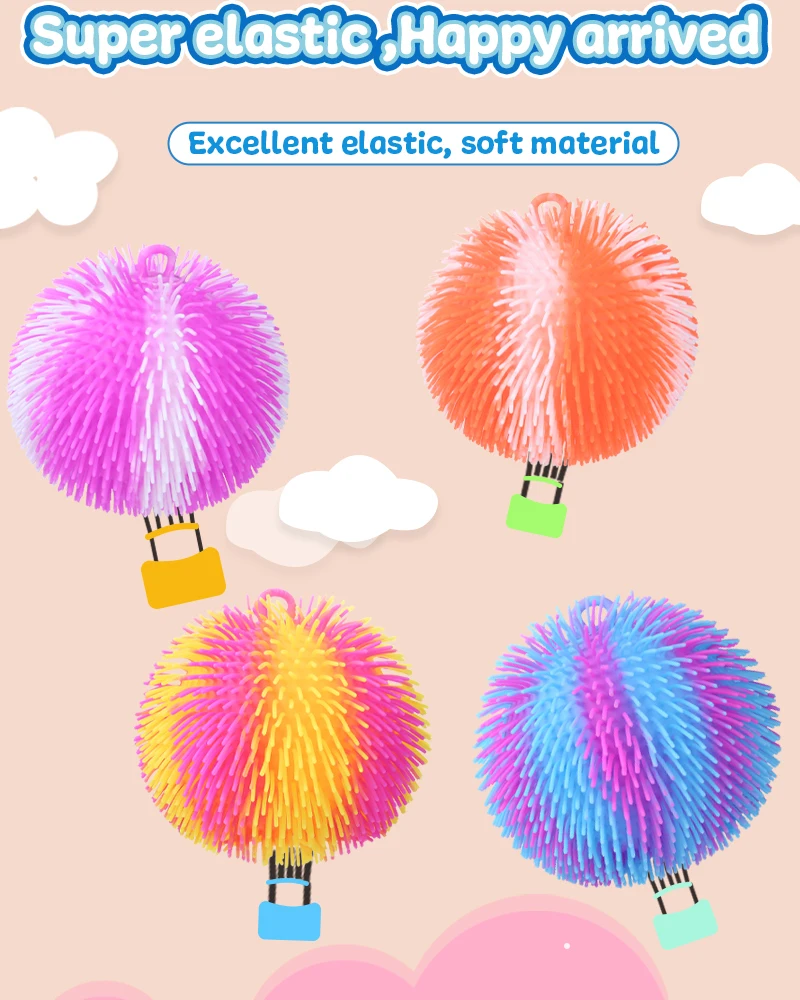 Wholesale Toys Kids 8'' Colorful Hairy Puffer Ball Squeeze Stress Balls ...