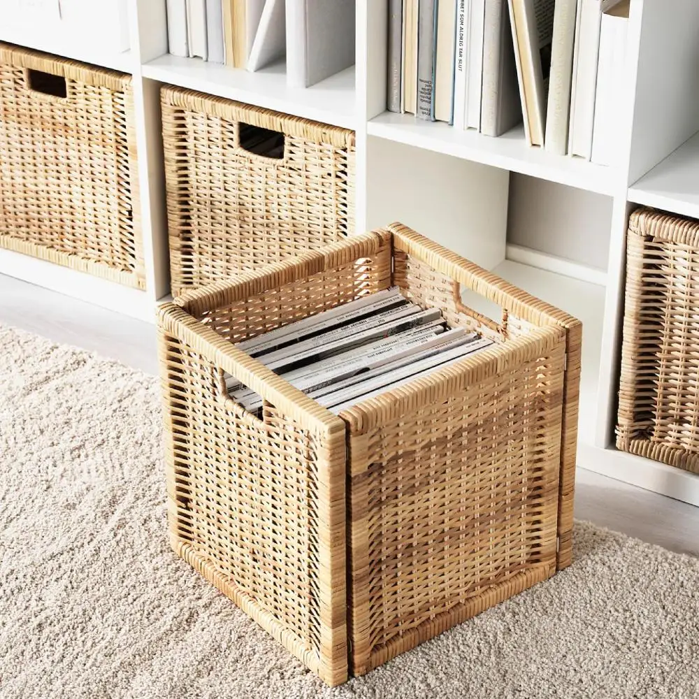 Cheap Natural Rattan Wicker Basket - Square Design for Multifunctional ...