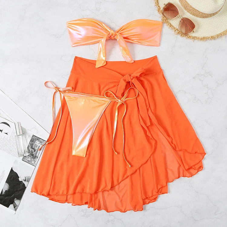 Women's Sexy Swimwear Manufacturer Three-piece Spa Swimsuit Pleated ...
