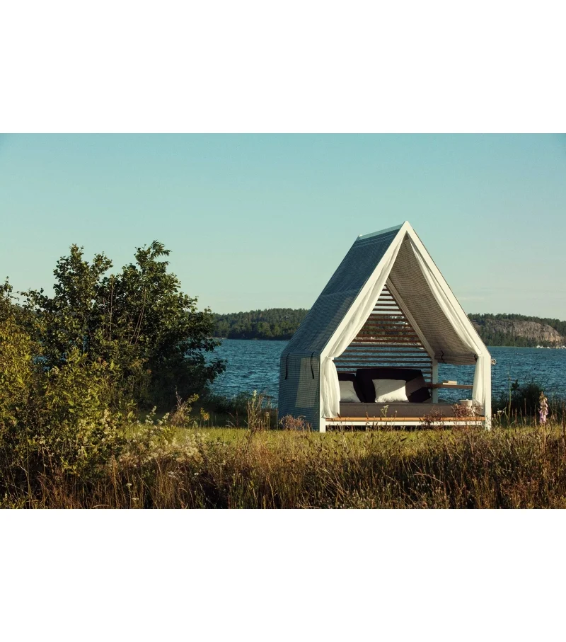 Outdoor Aluminum Daybed With Cushion Garden Sunbed Hotel Double-bed ...