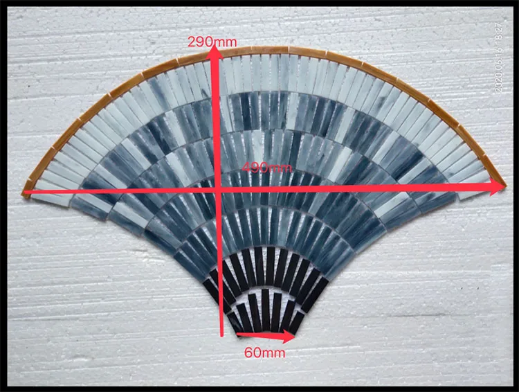 Fan-shaped Glass Mosaic 290mm*490mm Indoor Background Wall Porch ...