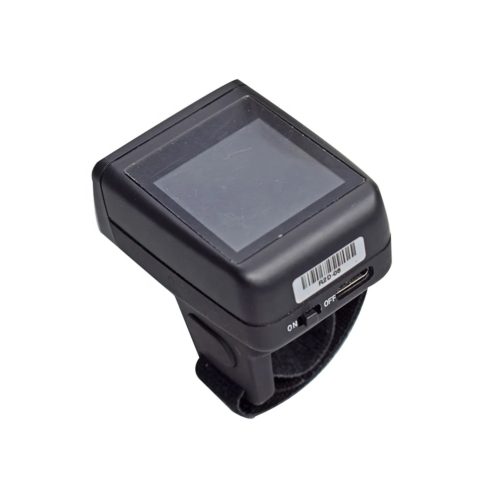 1D and 2D wireless scanning CMOS ring barcode scanner with display ...