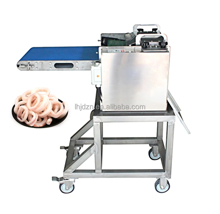 Squid Ring Frozen Squid Ring Cutting Machine / Squid Strip Cutting ...