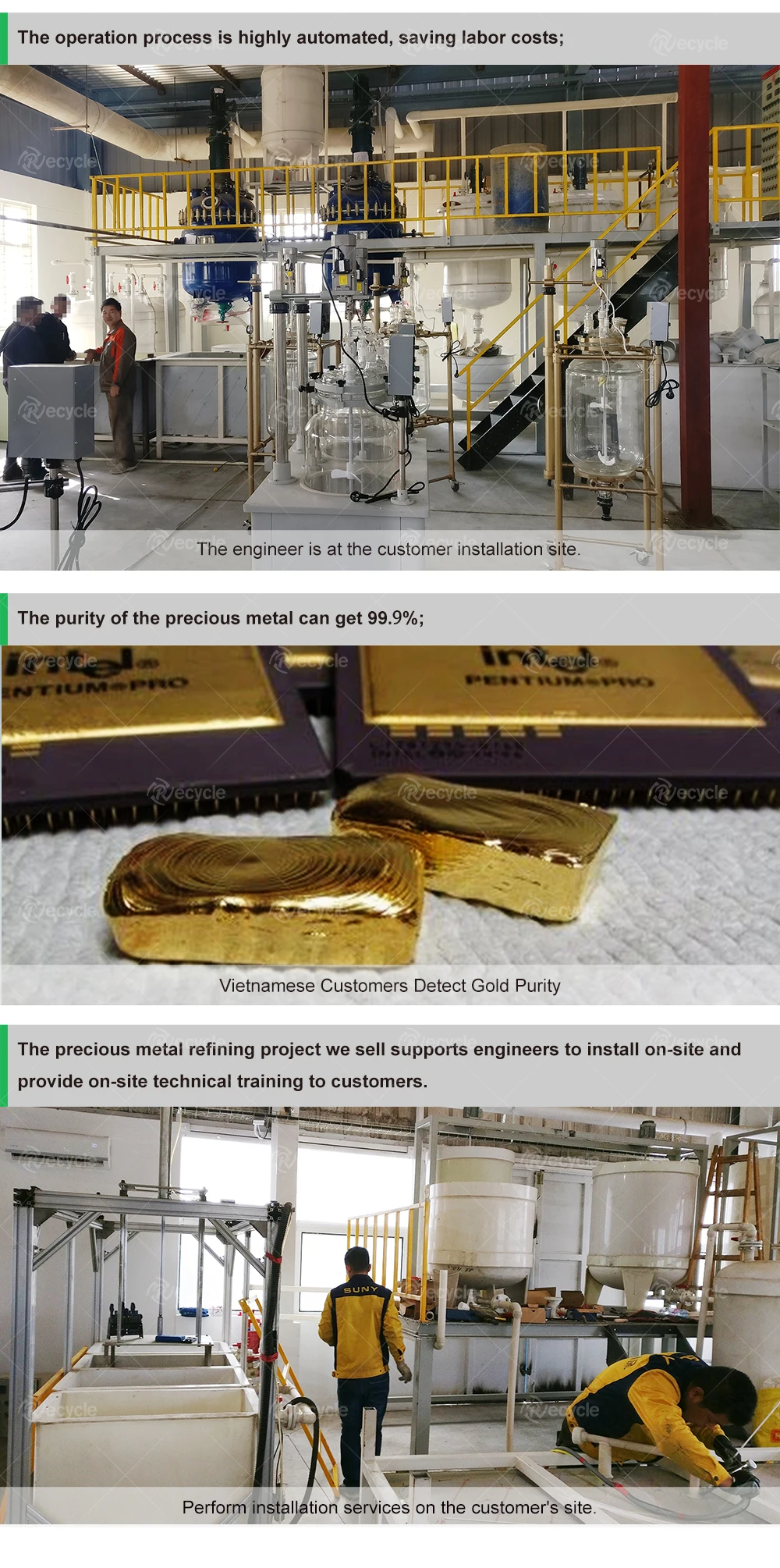 Precious Metal Gold Aqua Regia Refining Machine - High Recovery Rate ...