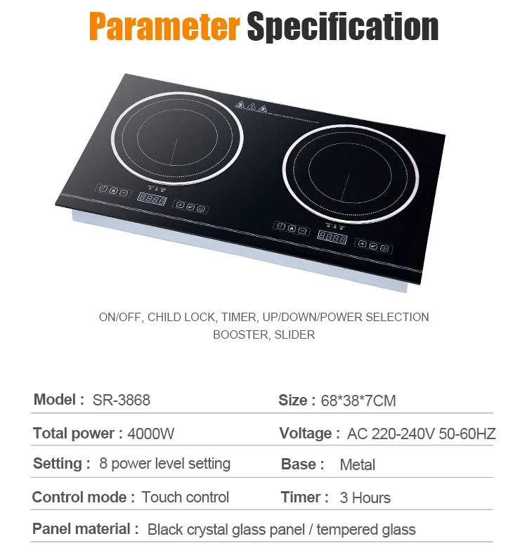 Combined Two Head Induction Cooker - Dual Hobs for Cooking