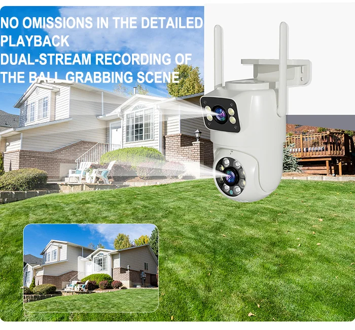 AI Smart 2MP Dual Lens Outdoor Waterproof IP 65 Two-Way Audio CCTV ...