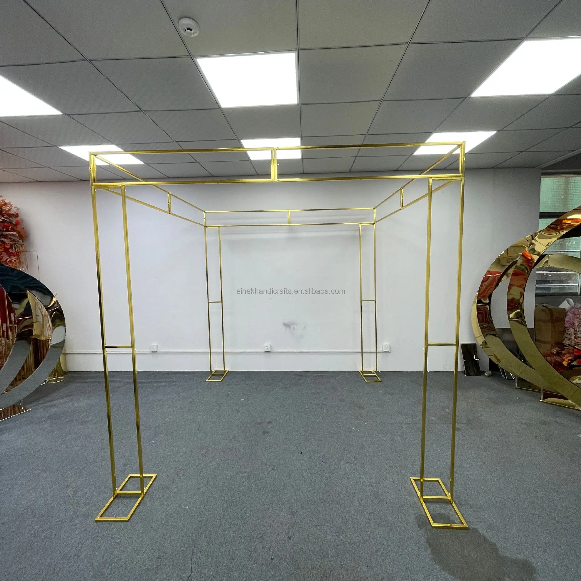 2.2*2.2m Large Gold Square Metal Backdrop Stand Wedding Arch Wedding ...