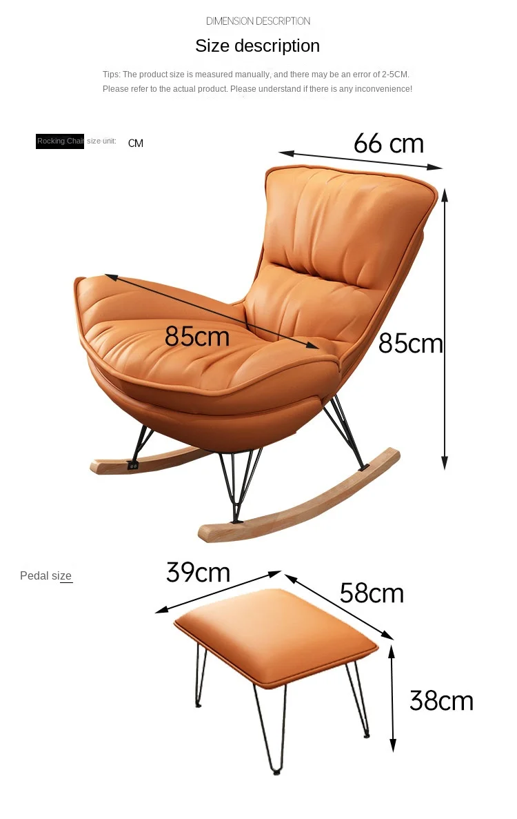 Nordic High-grade Rocking Chair Lazy Sofa Lounger Single Sofa Household ...