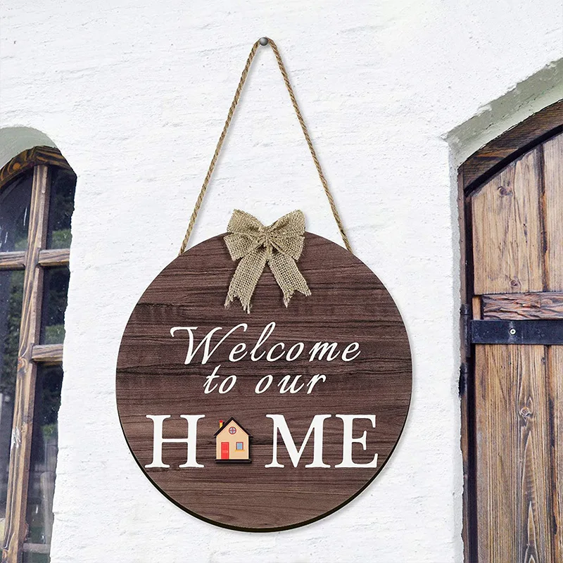 Wooden Home Sign Door Hanging Wall Hanging Christmas Home Decorations ...