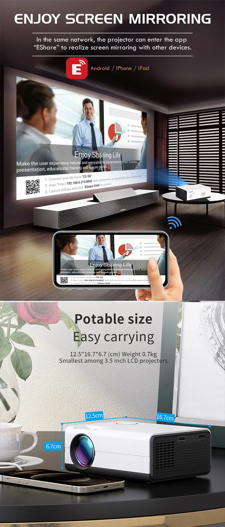 4k Portable Smart Android Projector - Buy 4k Projector,Smart Android ...