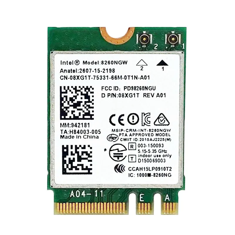Intel Wireless-Ac 8260 - 867mbps Dual Band Card for Laptops