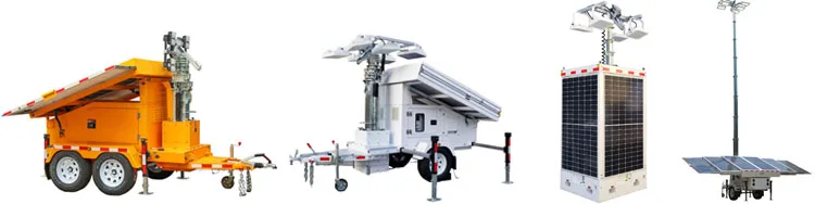 Solar Tower Lights - Telescopic Mast Design & Movable Trailer