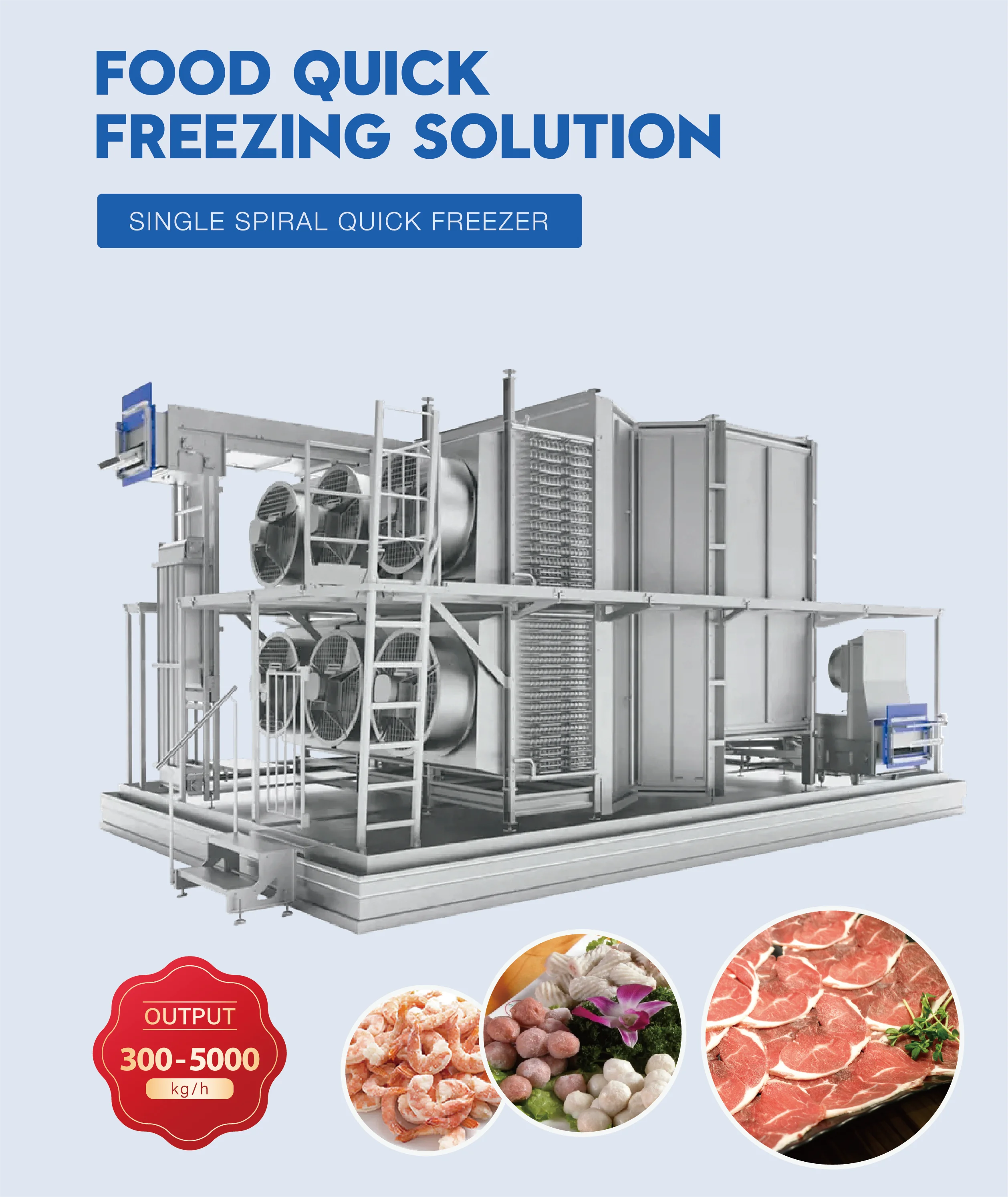 Spiral Individual Quickly Freezer IQF Freezer Seafood Blast Freezer ...