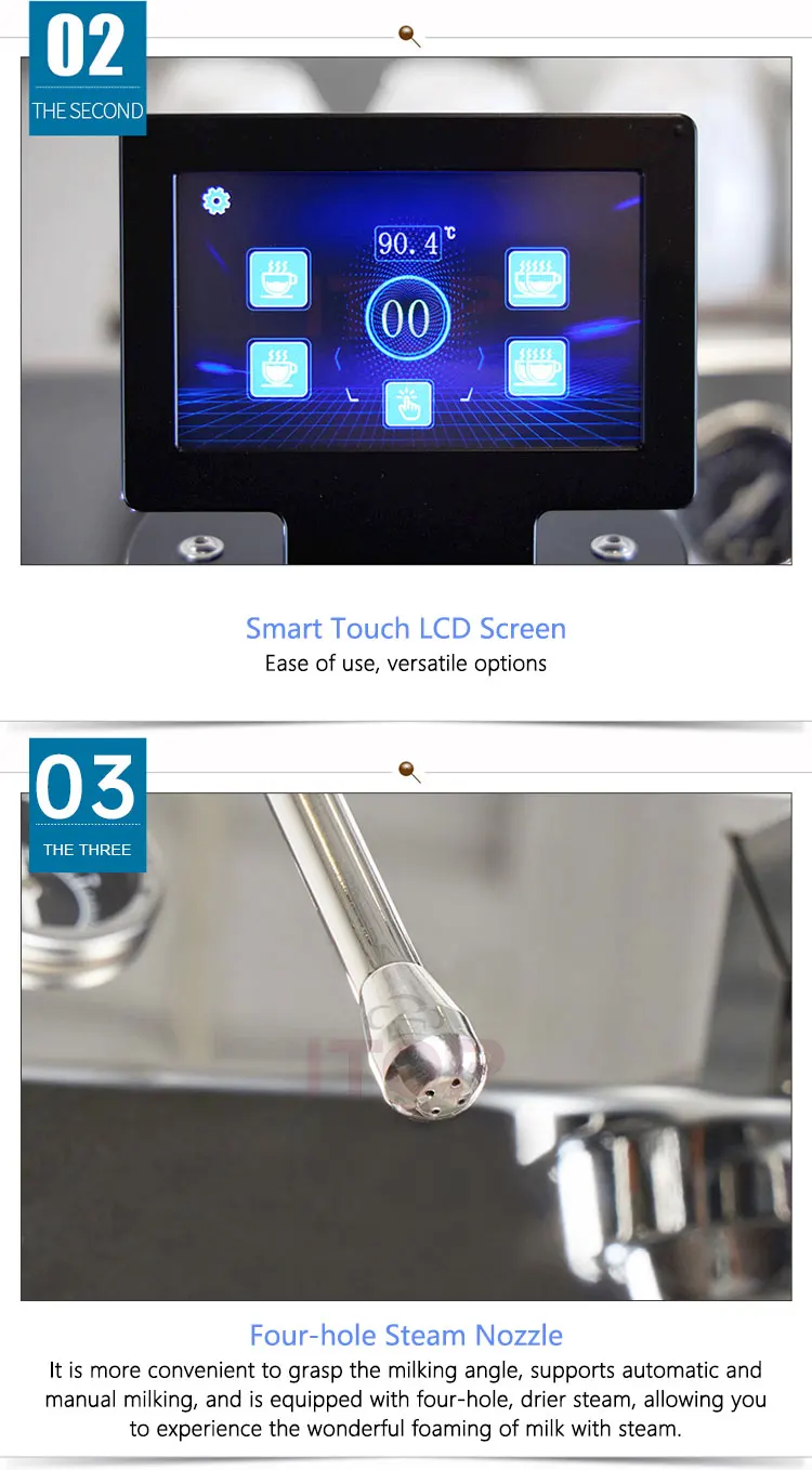 Italian Semi-automatic Coffee Machine PID Control 10L Steam Boiler ...