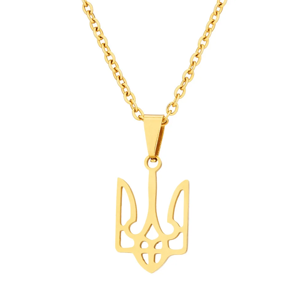 Ukraine Tryzub Choker Chain Necklace Stainless Steel Jewelry Chain ...