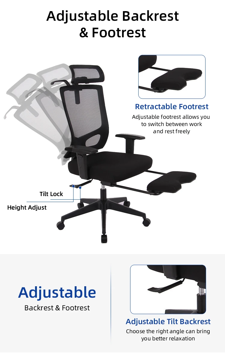 Henglin Modern Design High Back Black Mesh Comfortable Office Chair ...