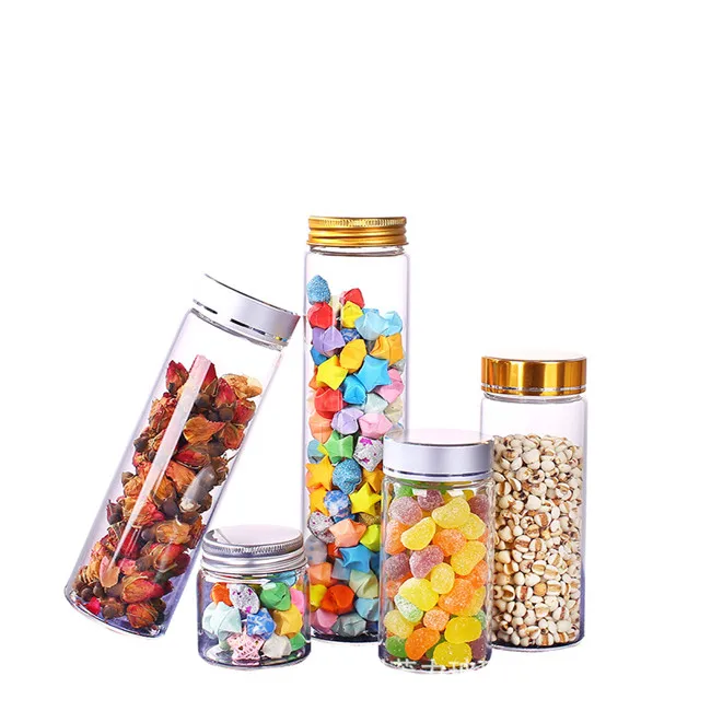 Wide Mouth 80ml 100ml 120ml Glass Capsule Jar With Plastic Cap Glass ...