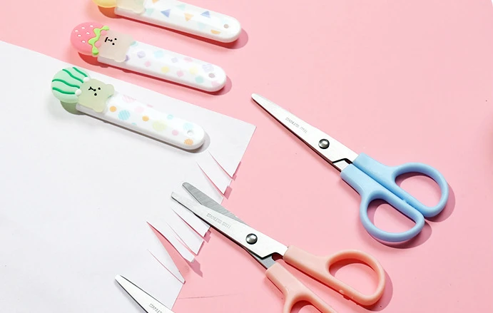 Cute Cartoon Scissors Creative Safety Scissors With Protective Case For ...