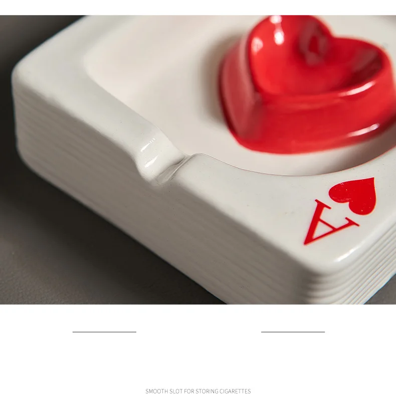 Ashtray with Playing Cards - Modern Home Decor Accessory