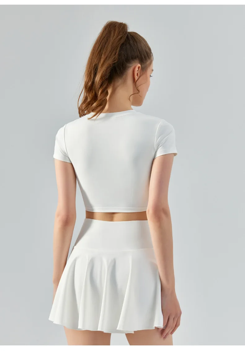 2-In-1 Mini Skirt Suit Set Leopard Print Tennis Golf Shirt Women ...