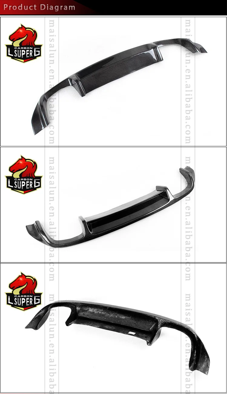3d Style Rear Diffuser For Volkswagen Scirocco R 2014-on Carbon Fiber ...
