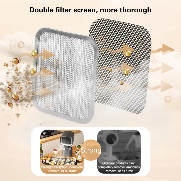 Hood Portable Kitchen Fume Extractor Ductless Range Hood 2 Speed Black ...