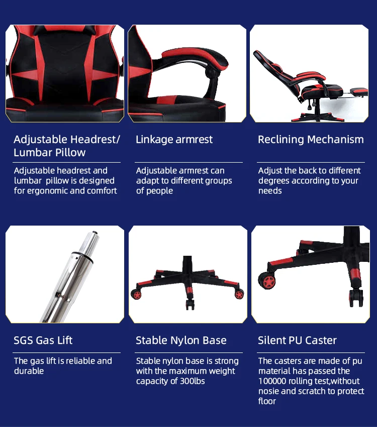 Cost-effective Rotating Ergonomic Gamer Chair Pc Luxury Racing Swivel ...