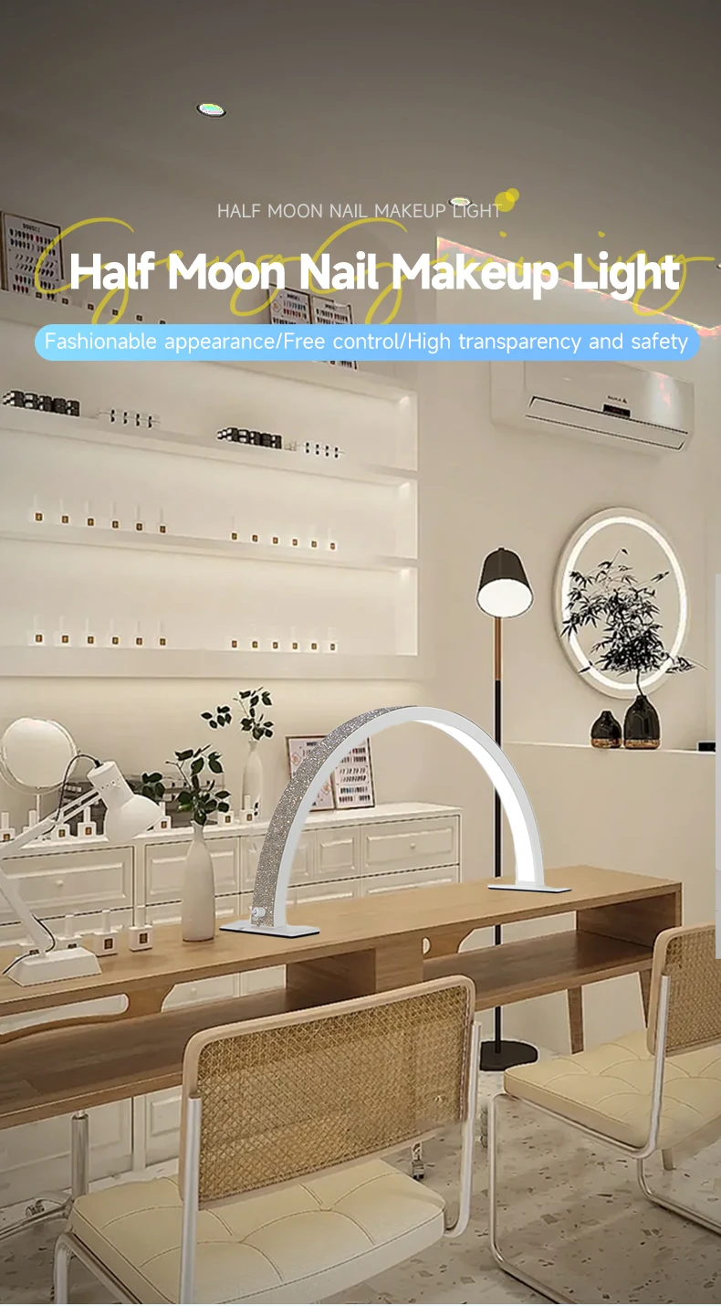 New Design Arc Eyelash Led Light Half Moon Lamp For Nail Table Half Moon Magnifier Tattoo ...