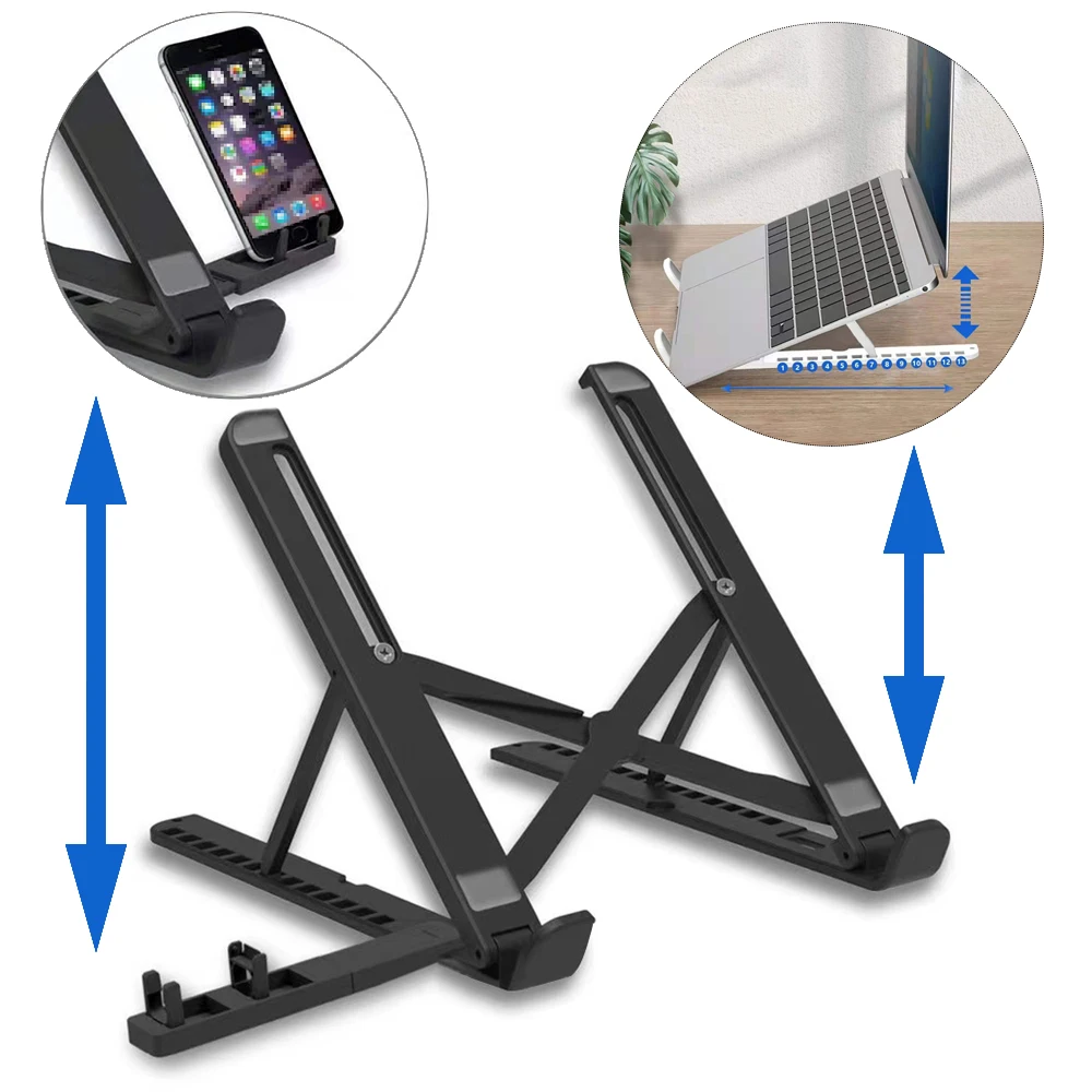 New Retractable Slim Adjustable Laptop Stand Phone Holder, ABS Laptop ...