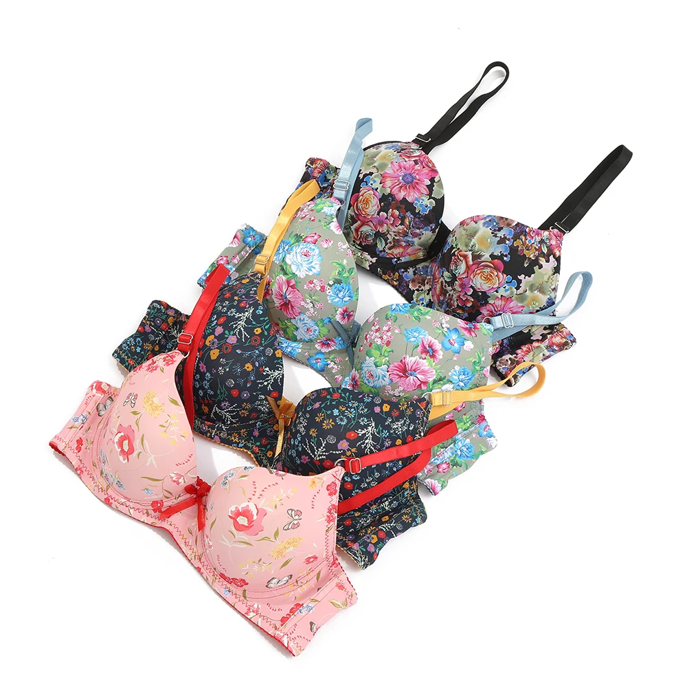 Women's Medium Size Bra With Beautiful Flowers - Buy Middle Size Bra ...