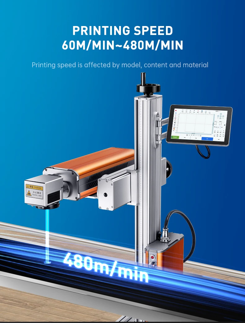 High Precision Logo Barcode Qr Code Batch Number 20w 30w 40w Co2 Laser Marking Machine For ...