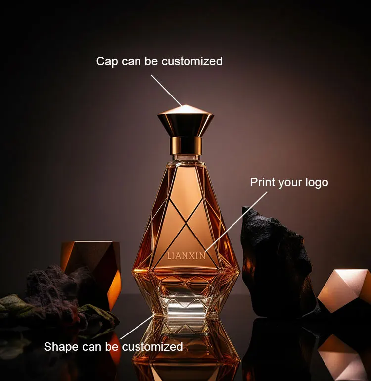 High End Perfume Bottle Triangle Shaped Fragrance Packaging Glass ...