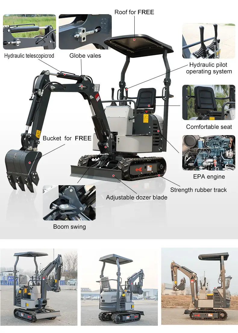 SAAO Mini Excavators with Kubota Engine - CE/EPA/EURO 5 Compact Digger ...