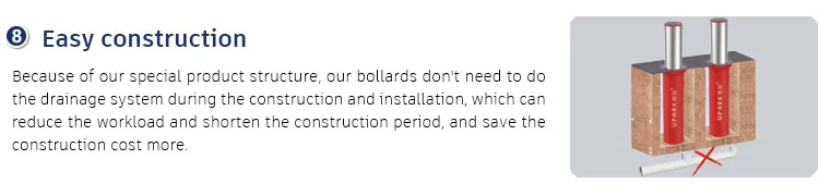 Stainless Steel Traffic Barriers Parking Warning Post Commercial Use ...