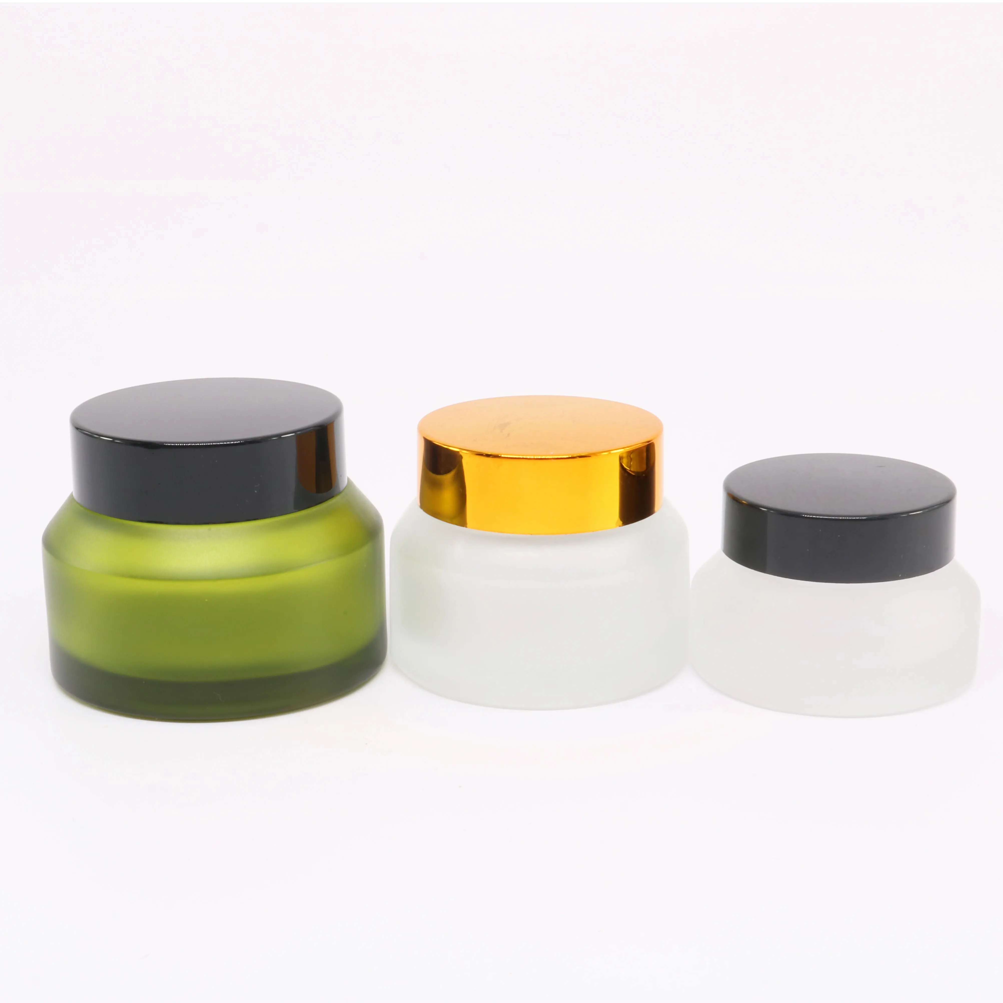 Wide Mouth 30g 50g 100g Frosted White Colors Face Cream Glass Container ...