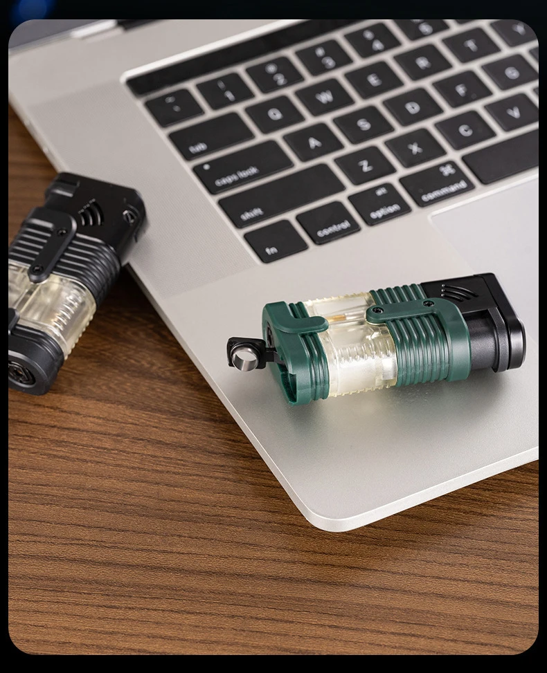 Wholesale Visible Transparent Butane Inflatable Windproof Triple Jet ...