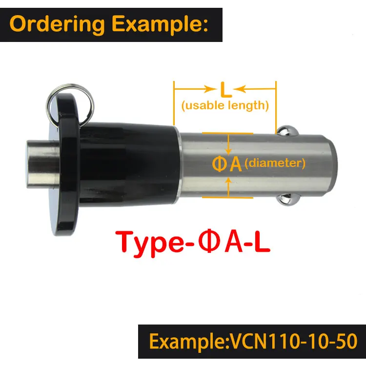 VEICH Stainless Steel Push Button Ball Lock Pin - Quick Release